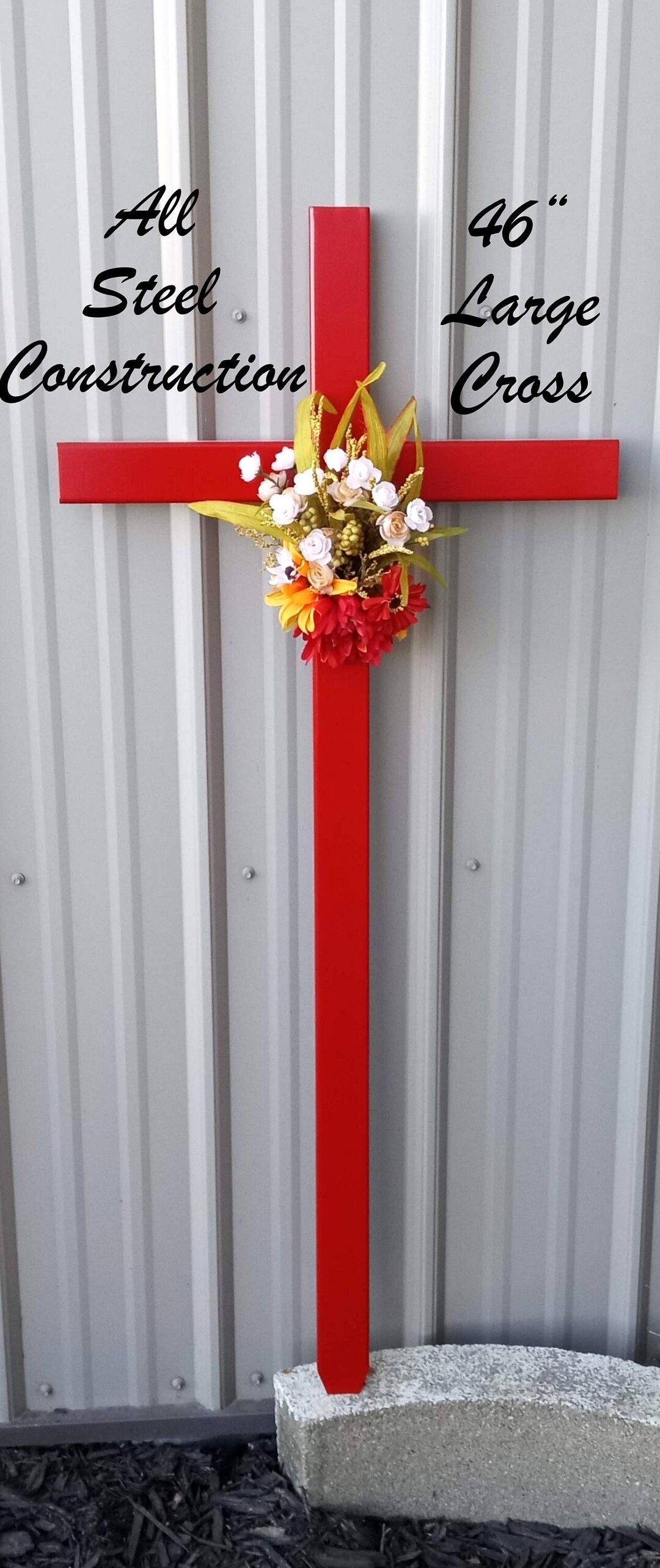 STEEL Metal Cross for Roadside, Roadside Cross, Memorial Cross ...