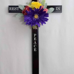 STEEL Personalized Memorial Cross// Cemetery Cross// Cross// Funeral ...