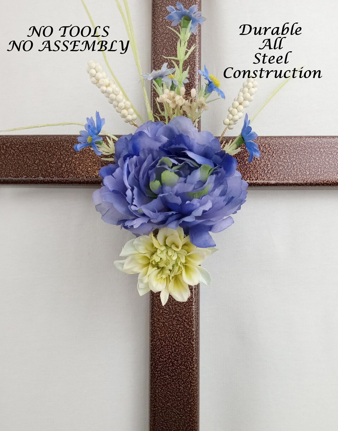 STEEL Personalized Memorial Cross, Gravesite Cross, Metal Cross ...