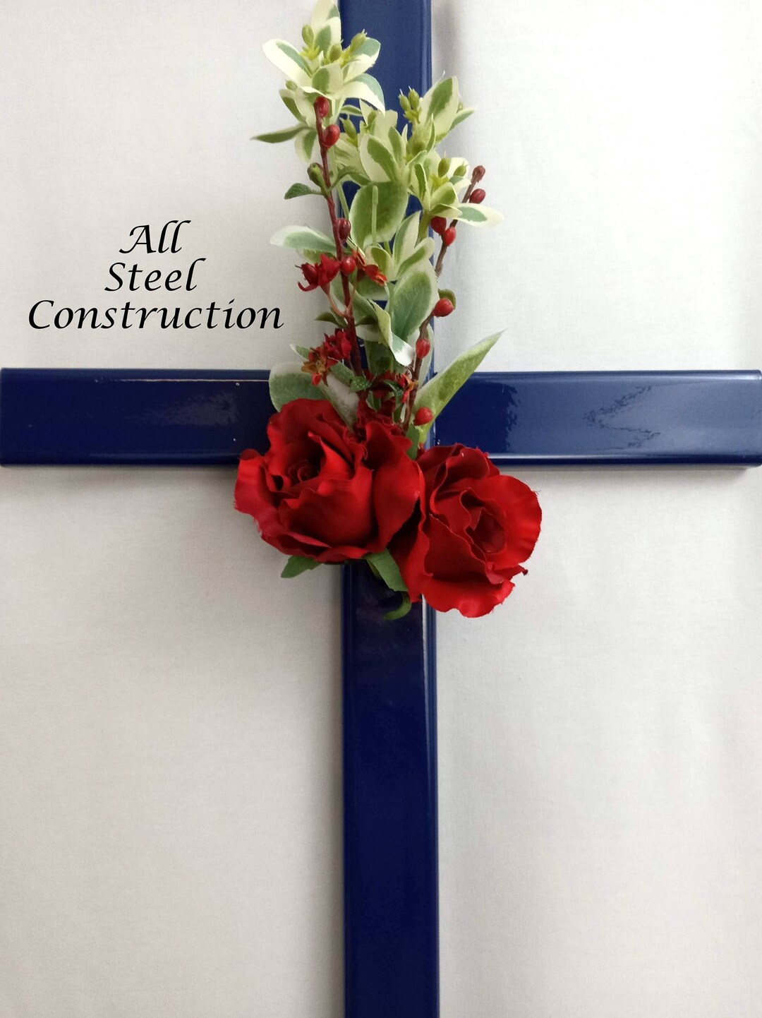 STEEL Memorial Cross// Funeral Cross// Cross// Grave Site Cross ...