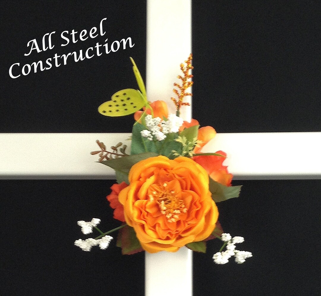 STEEL Memorial Cross// Graveside Cross// Grave Site Cross// Cemetery ...