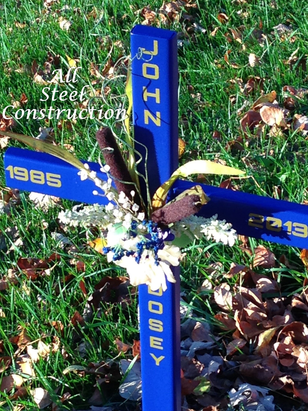 STEEL DISPLAY MODEL Memorial Cross Stake 30 // Funeral Cross// Cross ...