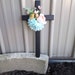STEEL Infant Cross With Bear Figures// Infant Grave Marker// Baby Cross ...