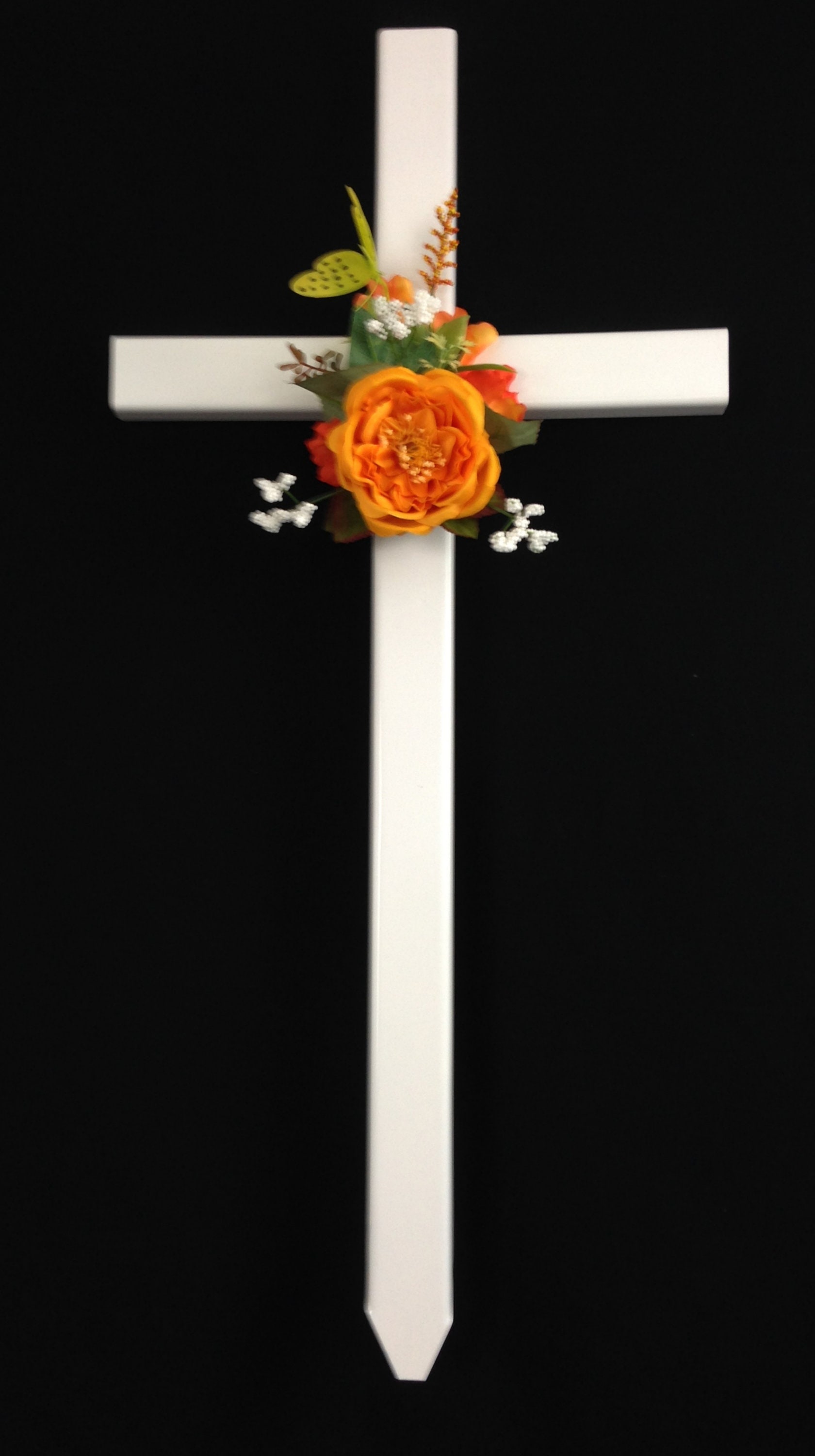 STEEL Memorial Cross// Graveside Cross// Grave Site Cross// Cemetery ...