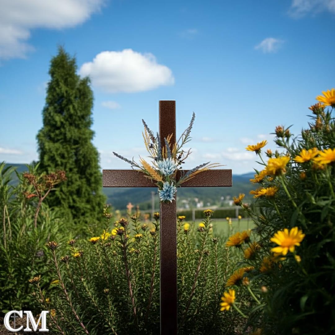 STEEL Personalized Memorial Cross// Grave Site Cross// Cemetery Marker ...