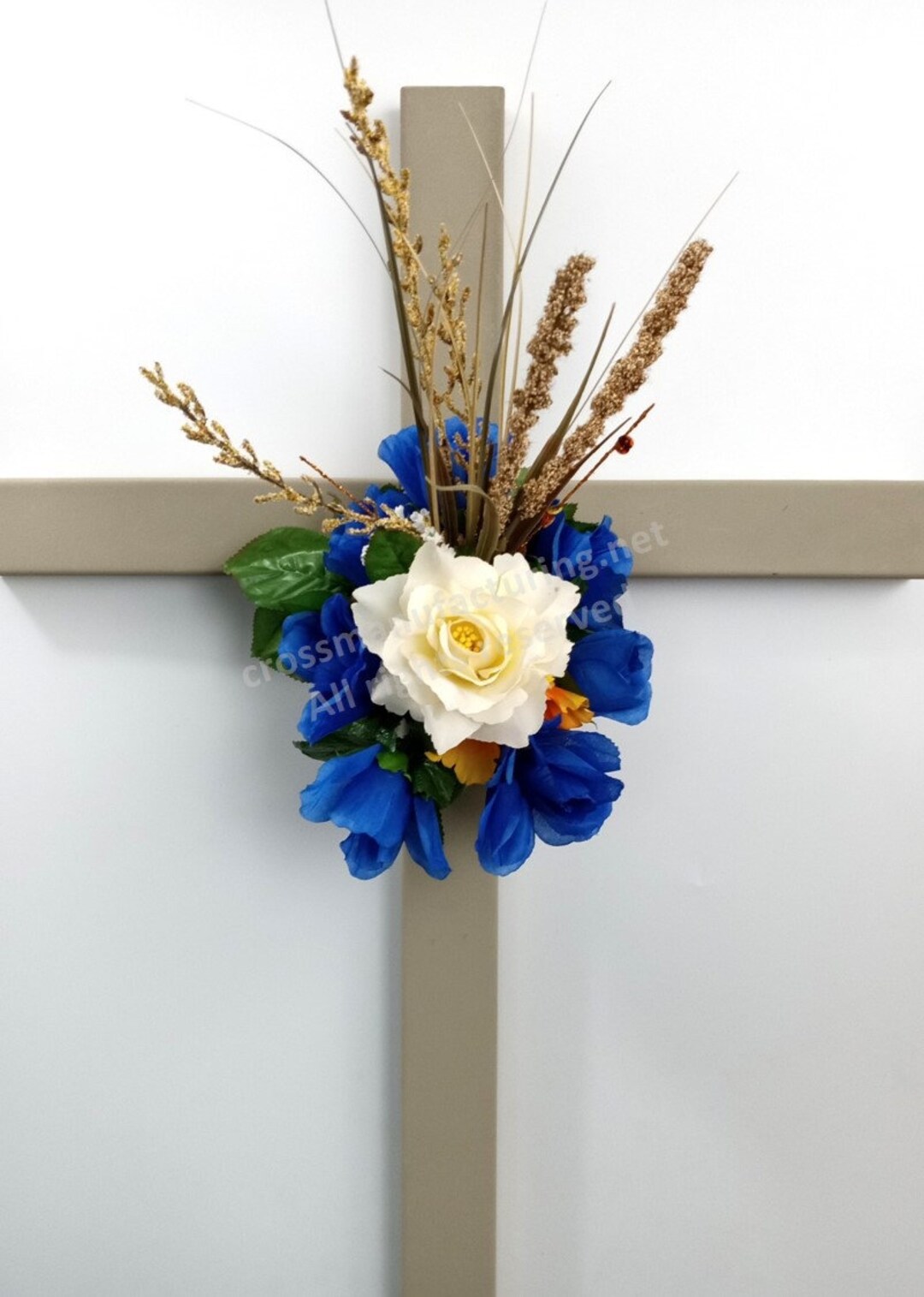 STEEL LARGE DISPLAY Model 46"x20" Roadside Cross// Steel Memorial Cross ...