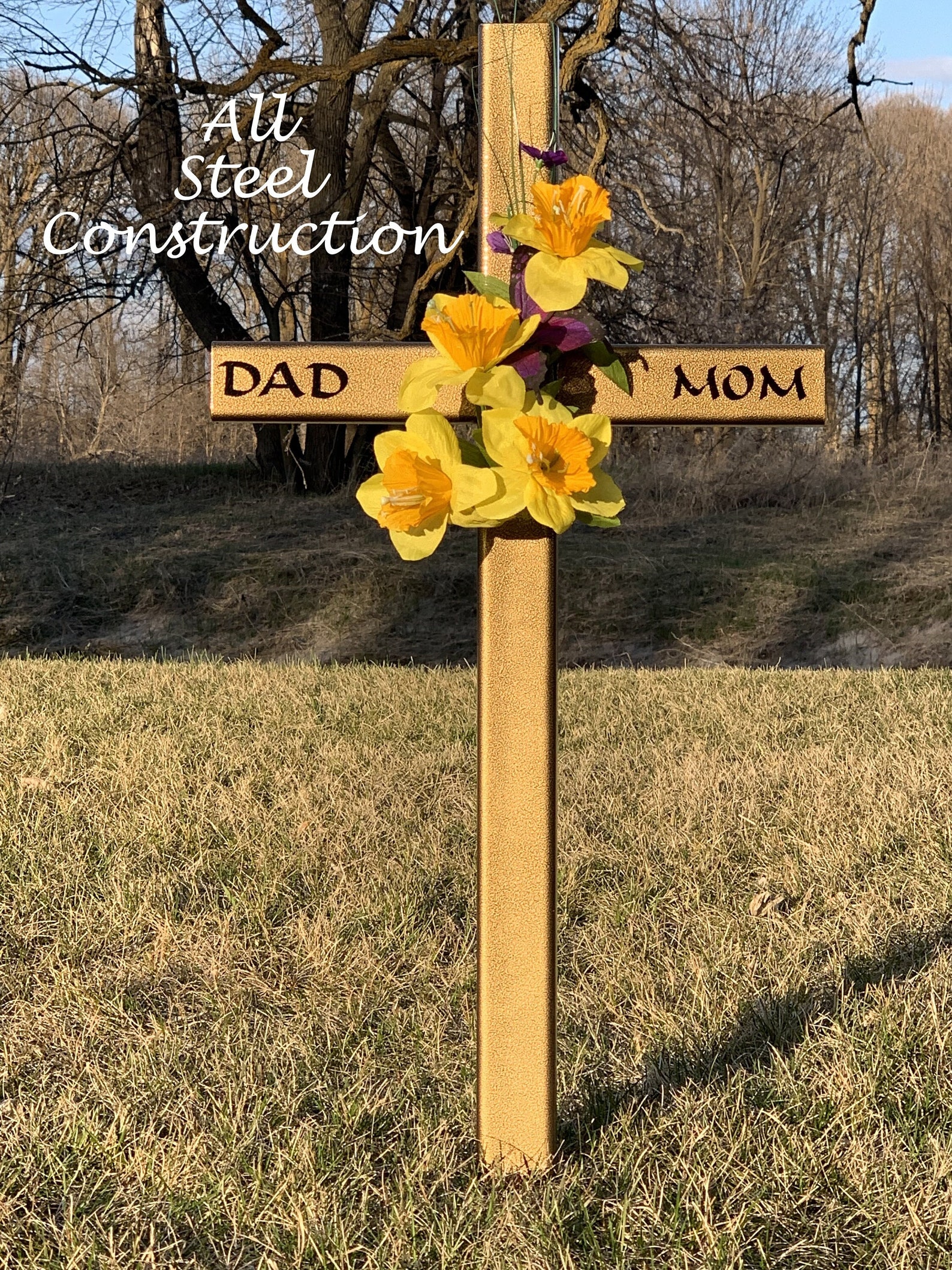 STEEL Memorial Cross, Grave Site Cross, Cemetery Cross, Cross, Crosses ...