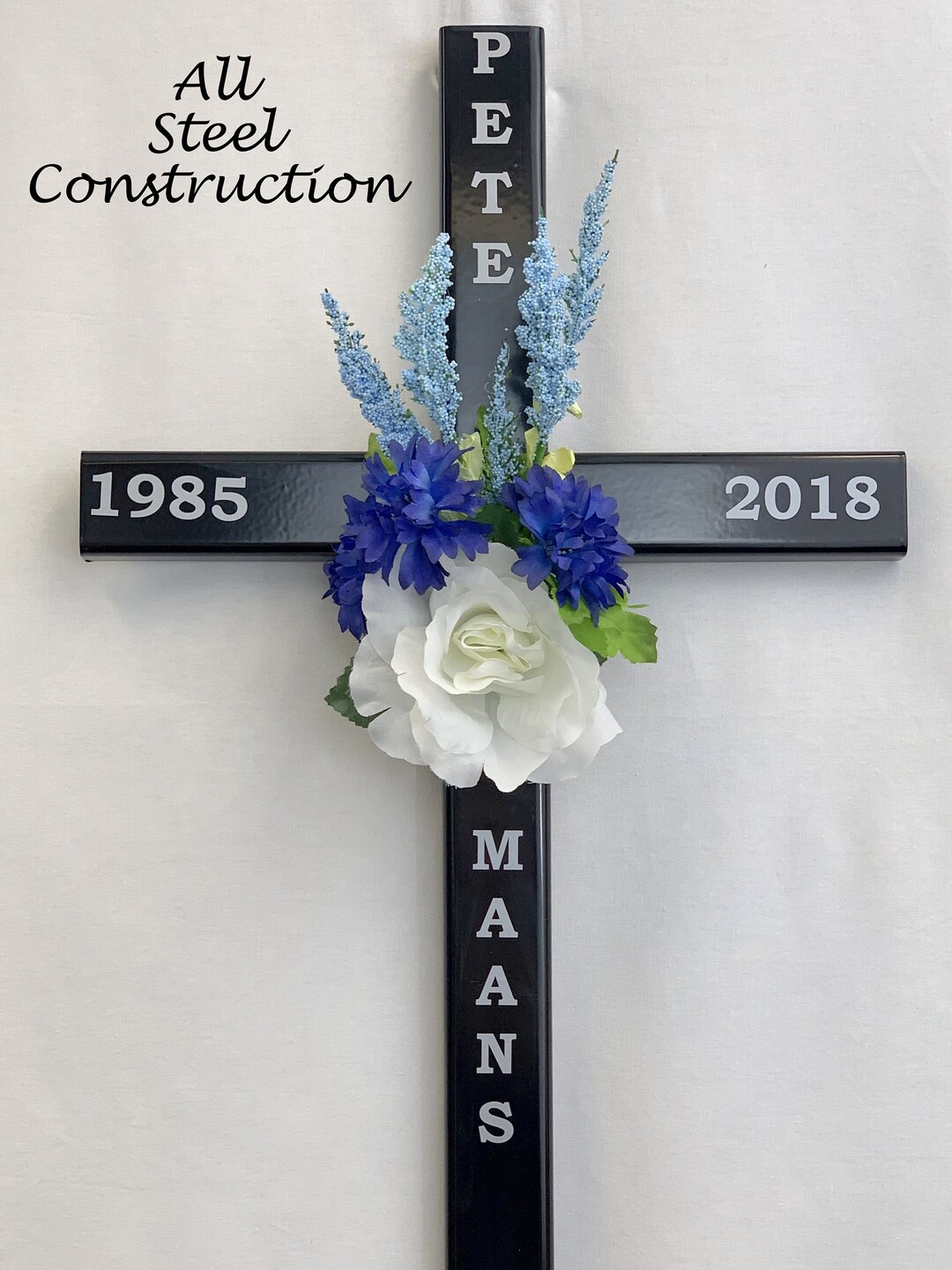 STEEL Cross// Cemetery Cross// Cross// Funeral Gift//black - Etsy