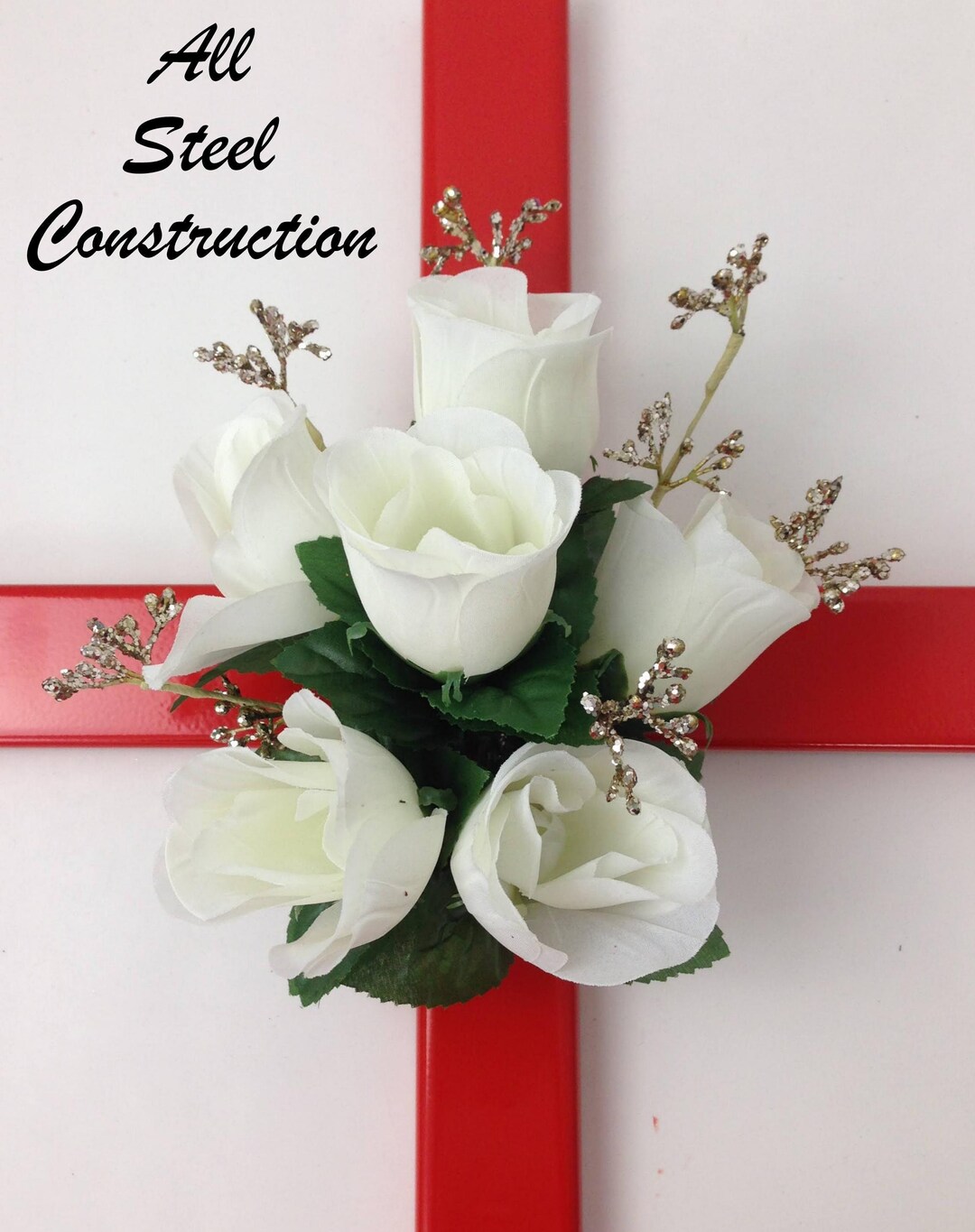 STEEL Memorial Cross// Grave Site Cross// Cemetery Cross, Graveside ...