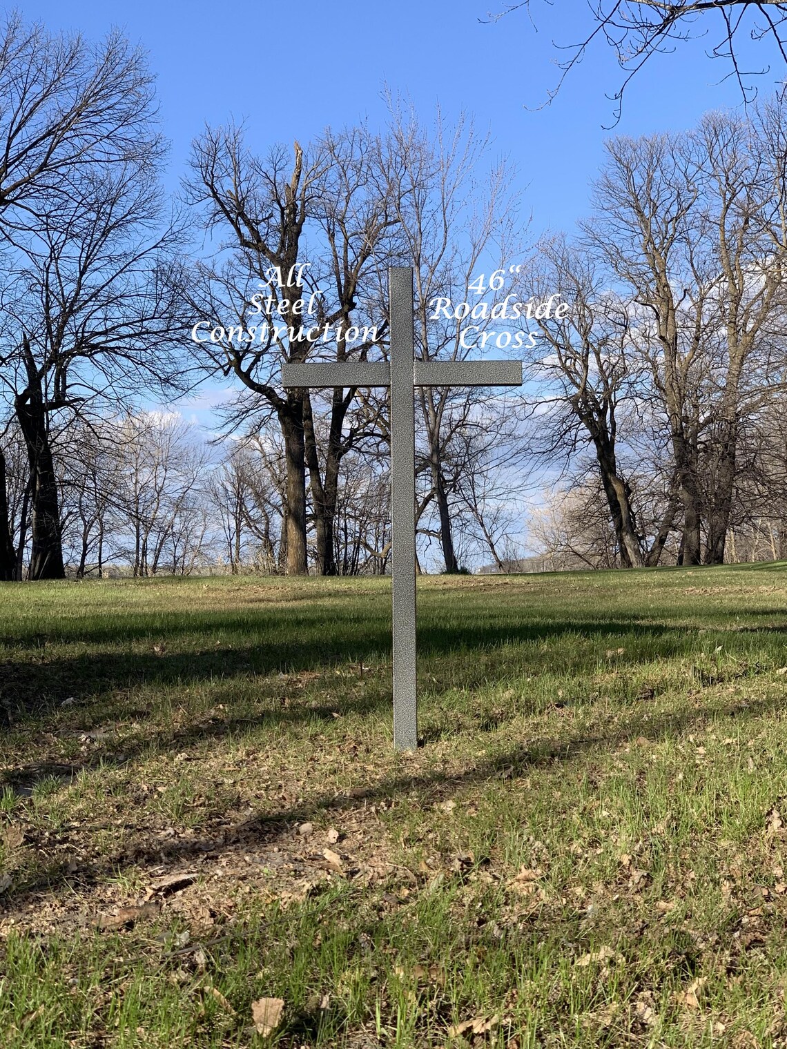 46" STEEL Roadside Memorial Cross: Accident Site Metal Cross - Etsy