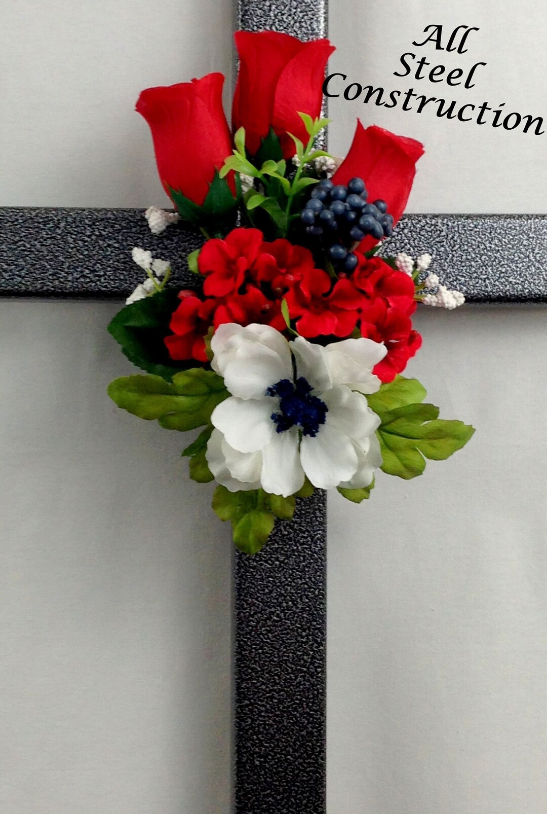 STEEL Memorial Cross// Roadside Cross// Grave Site Cross// - Etsy