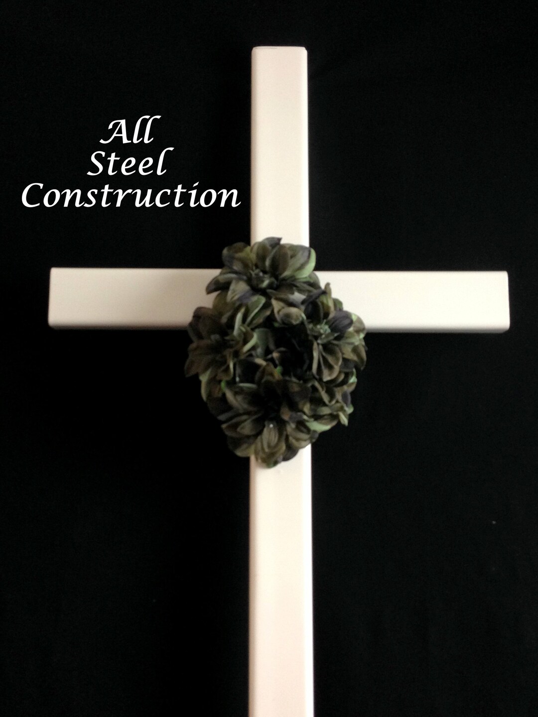 STEEL Memorial Cross// Graveside Cross// Grave Site Cross// Cemetery ...