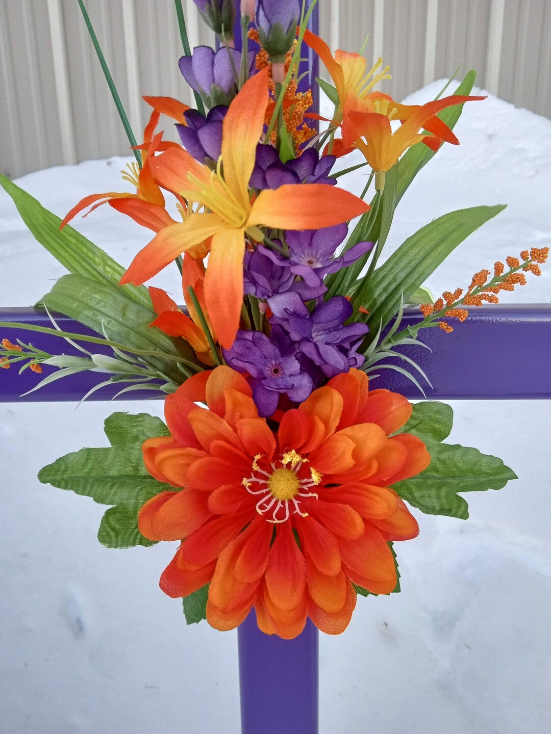 STEEL Personalized Cross// Memorial Cross// Graveside Cross// Grave ...