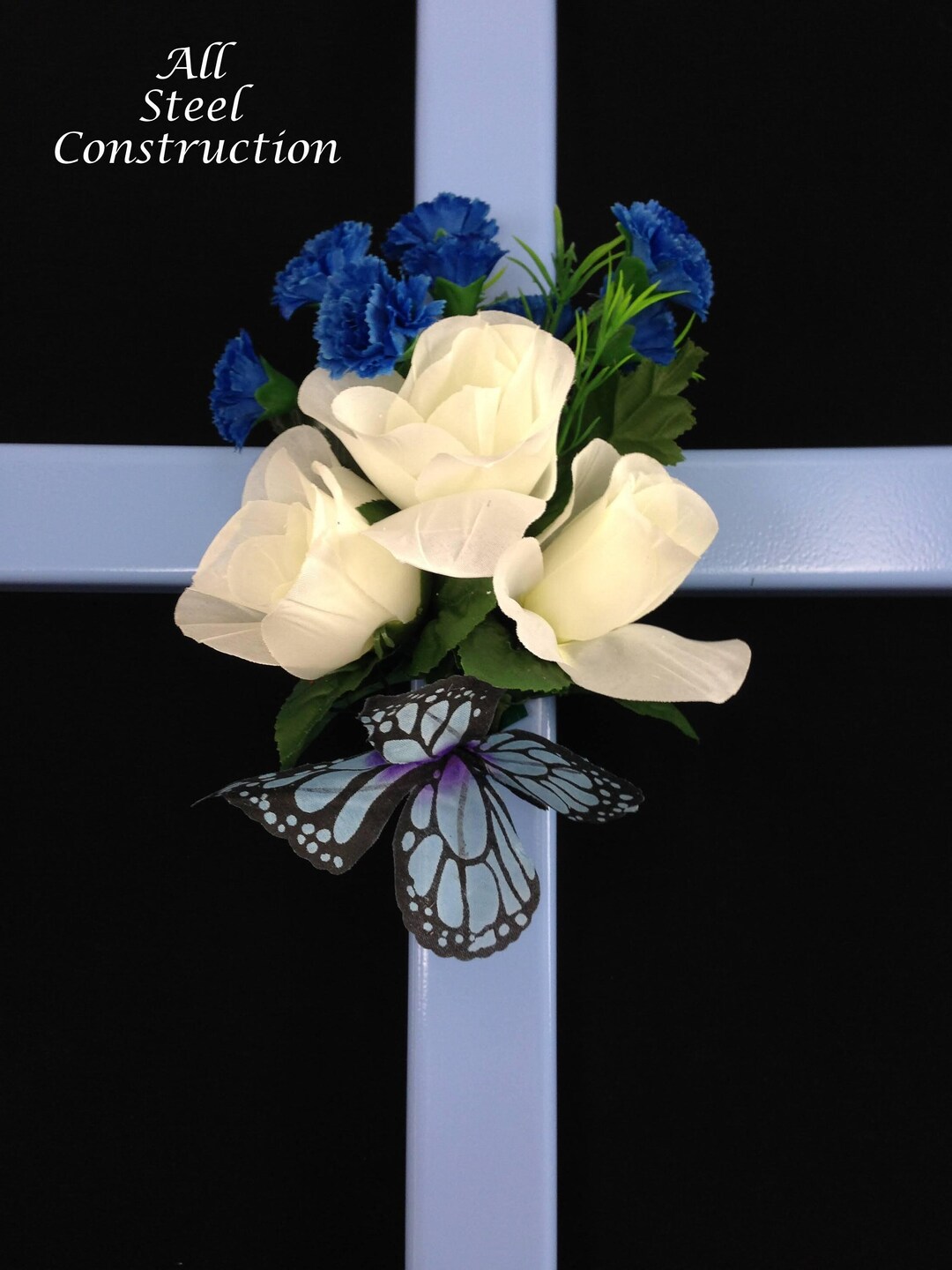 STEEL Memorial Cross//graveside Cross// Grave Site Cross// Cemetery ...