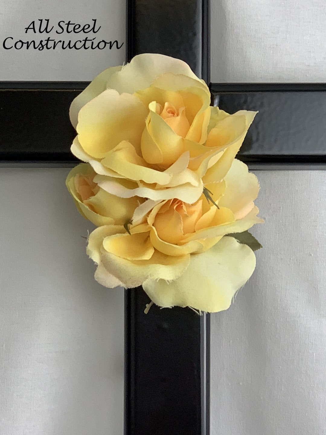 STEEL Memorial Cross, Grave Site Cross, Cemetery Cross, 417 - Etsy