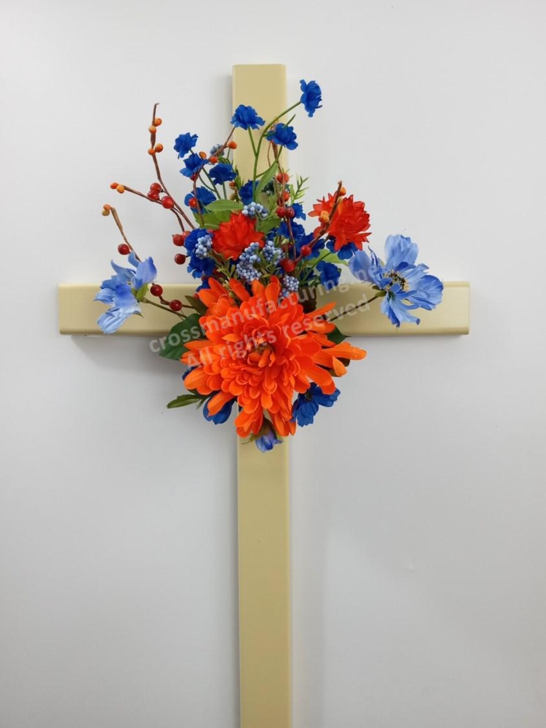 STEEL Memorial Cross// Graveside Cross// Grave Site Cross// Cemetery ...