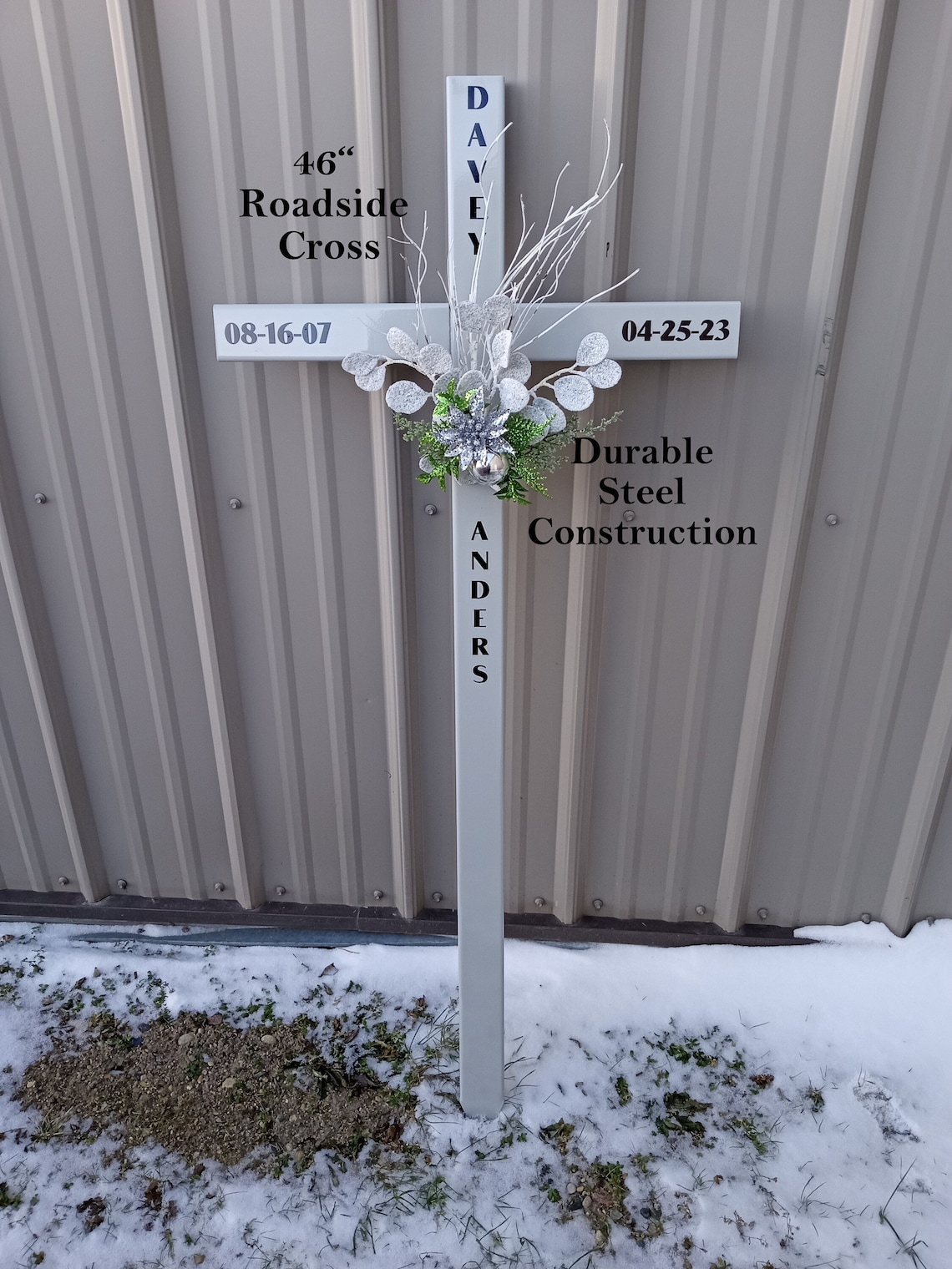 STEEL Roadside Cross, Tall Roadside Memorial, Memorial Tribute ...