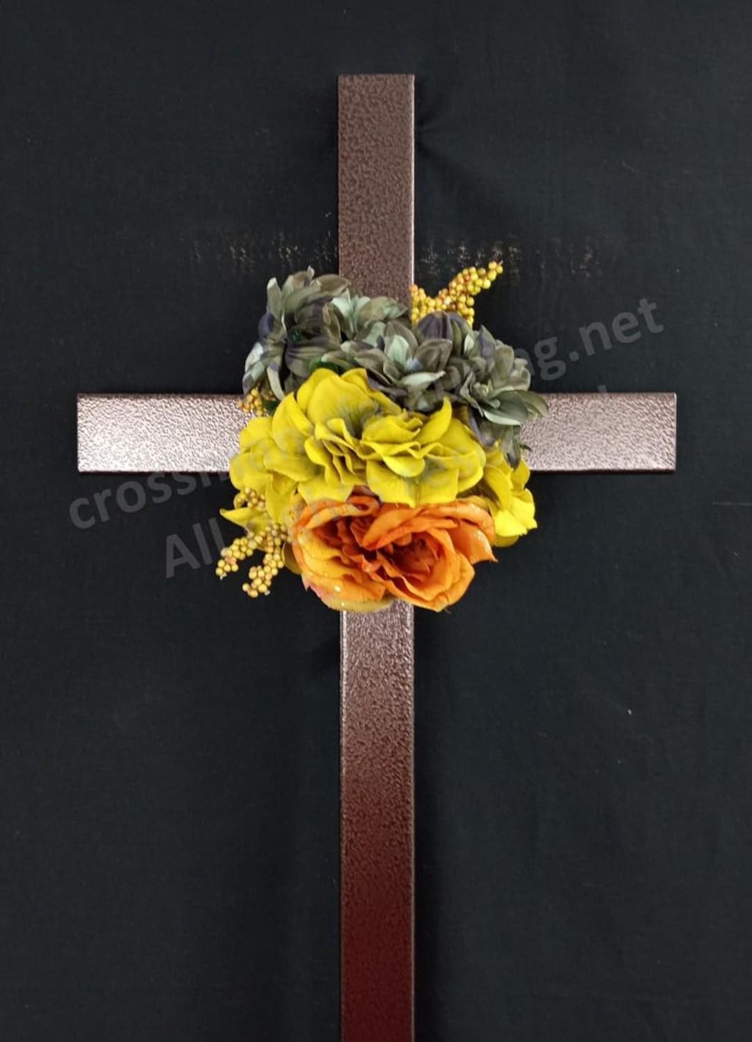STEEL Memorial Cross// Grave Decoration// Grave Site Cross// Cemetery ...