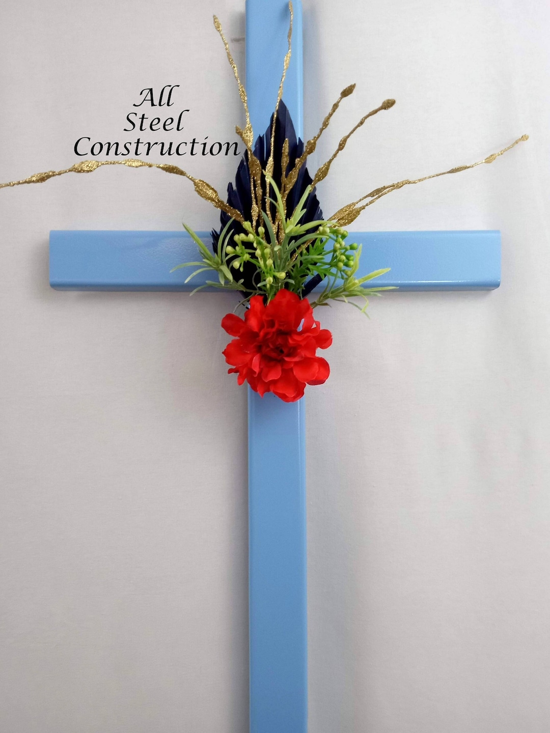 STEEL Memorial Cross/ DISPLAY Model/grave Decoration // Grave Site ...
