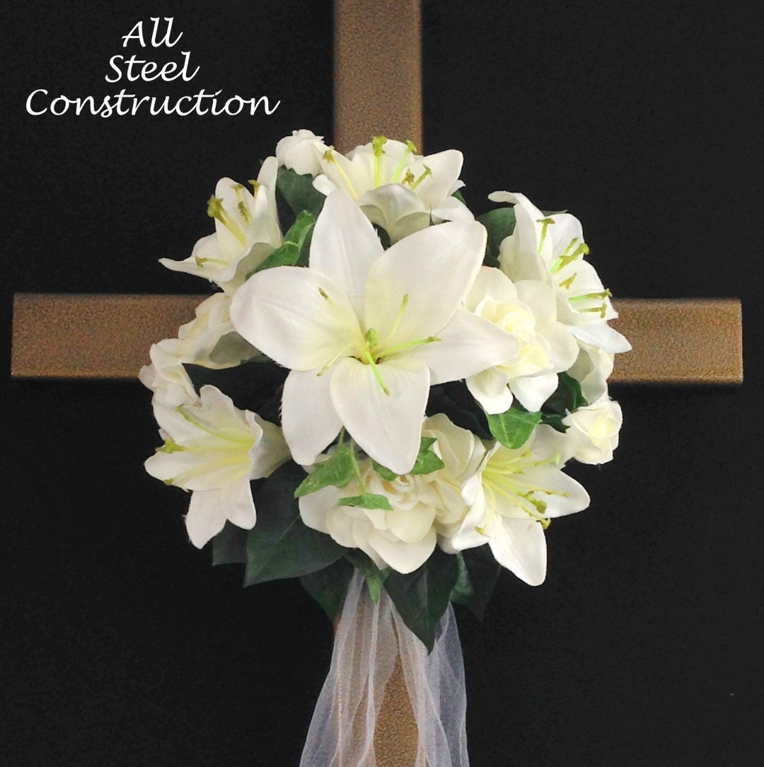 STEEL Memorial Cross// Memorial Cross// Cemetery Cross// Cross ...