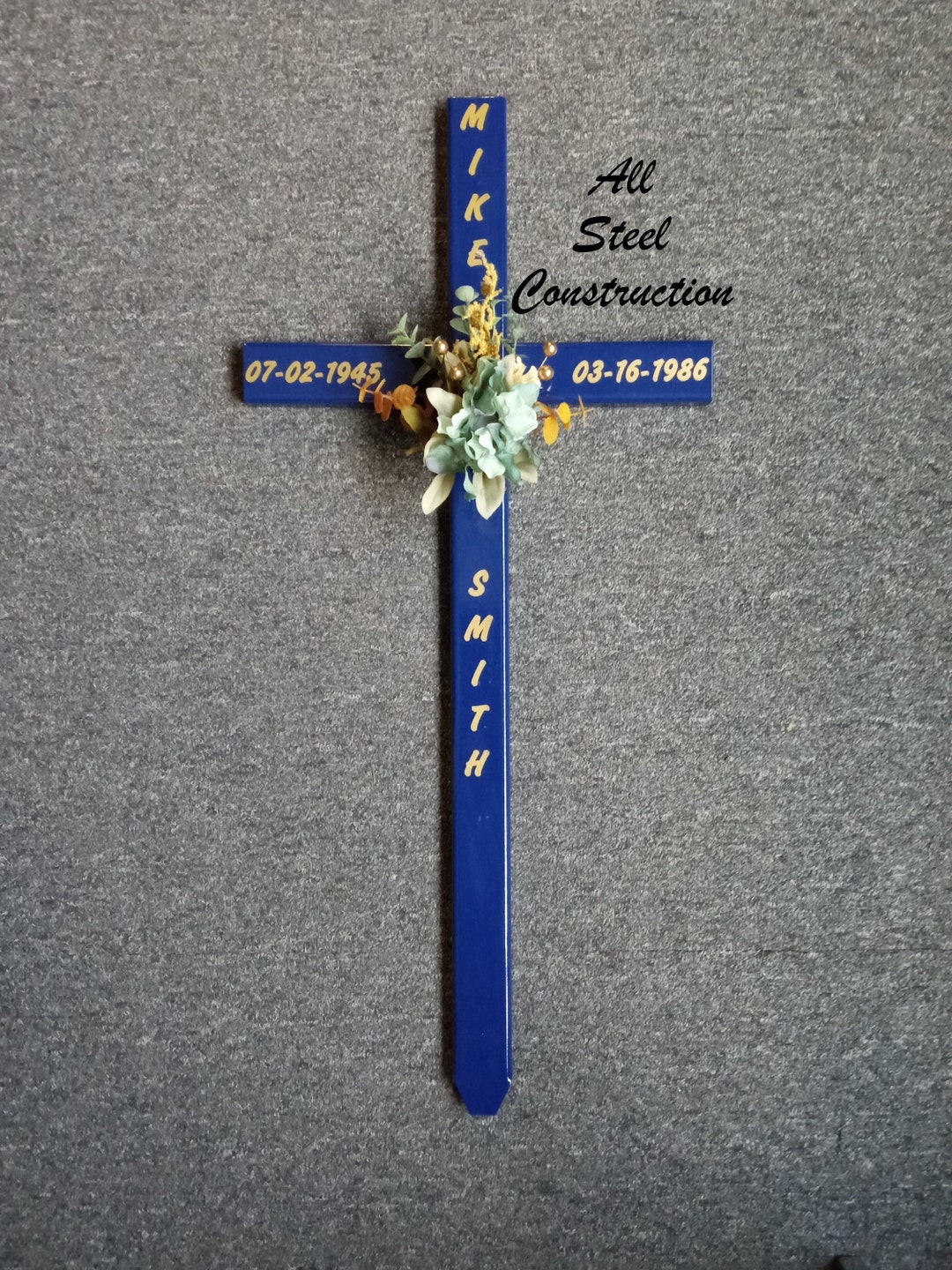 STEEL Memorial Cross// Funeral Cross// Cross// Grave Site Cross ...