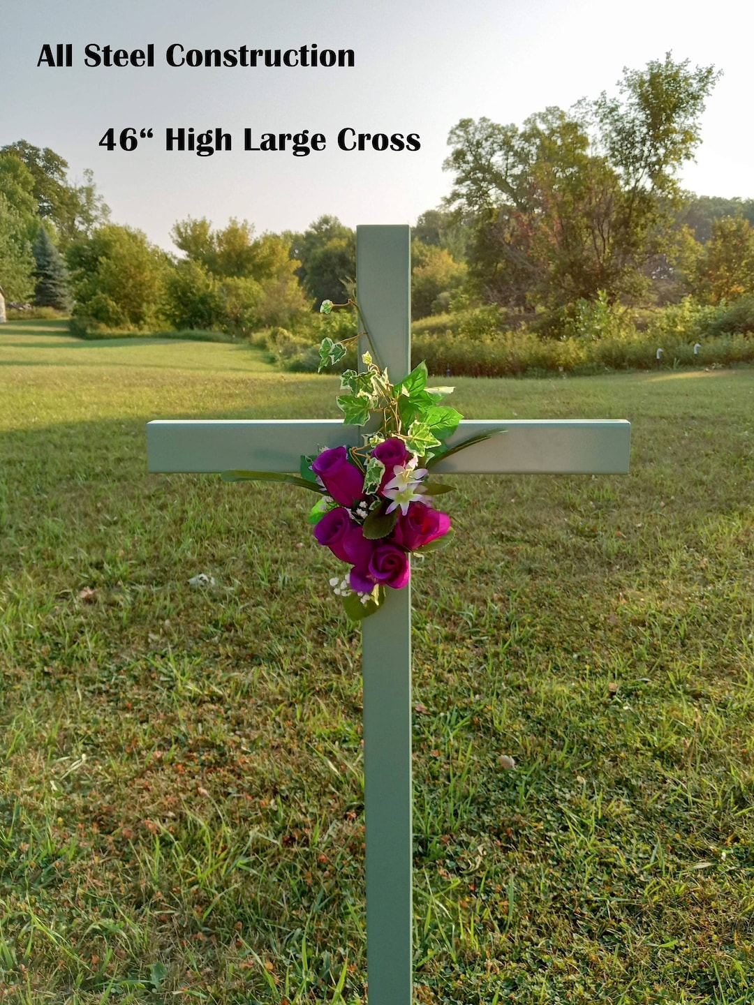 STEEL DISPLAY Roadside Cross// Memorial Cross// Green Cross// 589 - Etsy