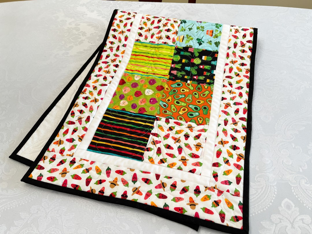 Hot Chili Quilted Table Runner, Pepper Quilted Coffee Table Runners ...