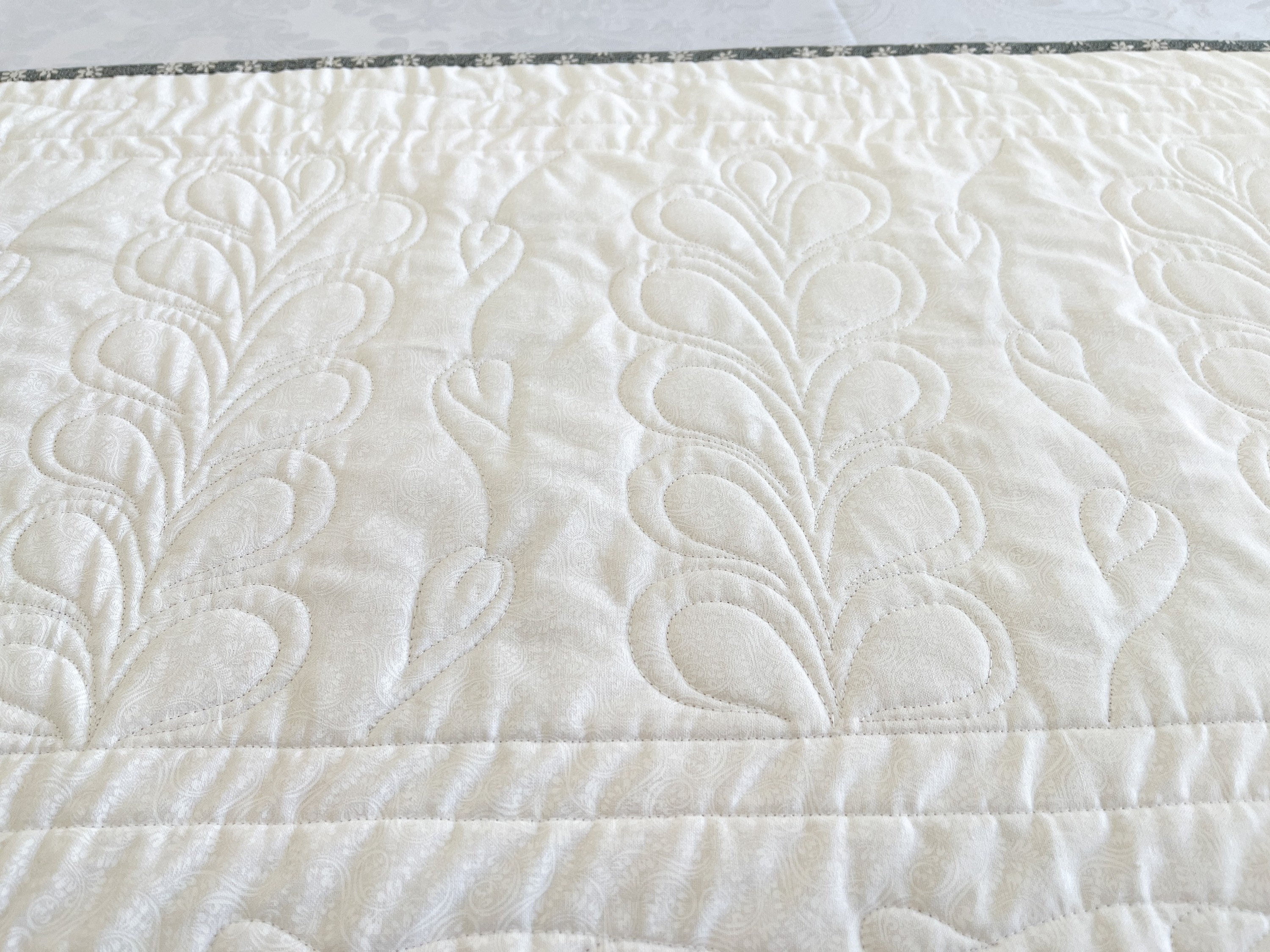 Quilted Table Runner Gray Modern Coffee Table Linens Neutral - Etsy