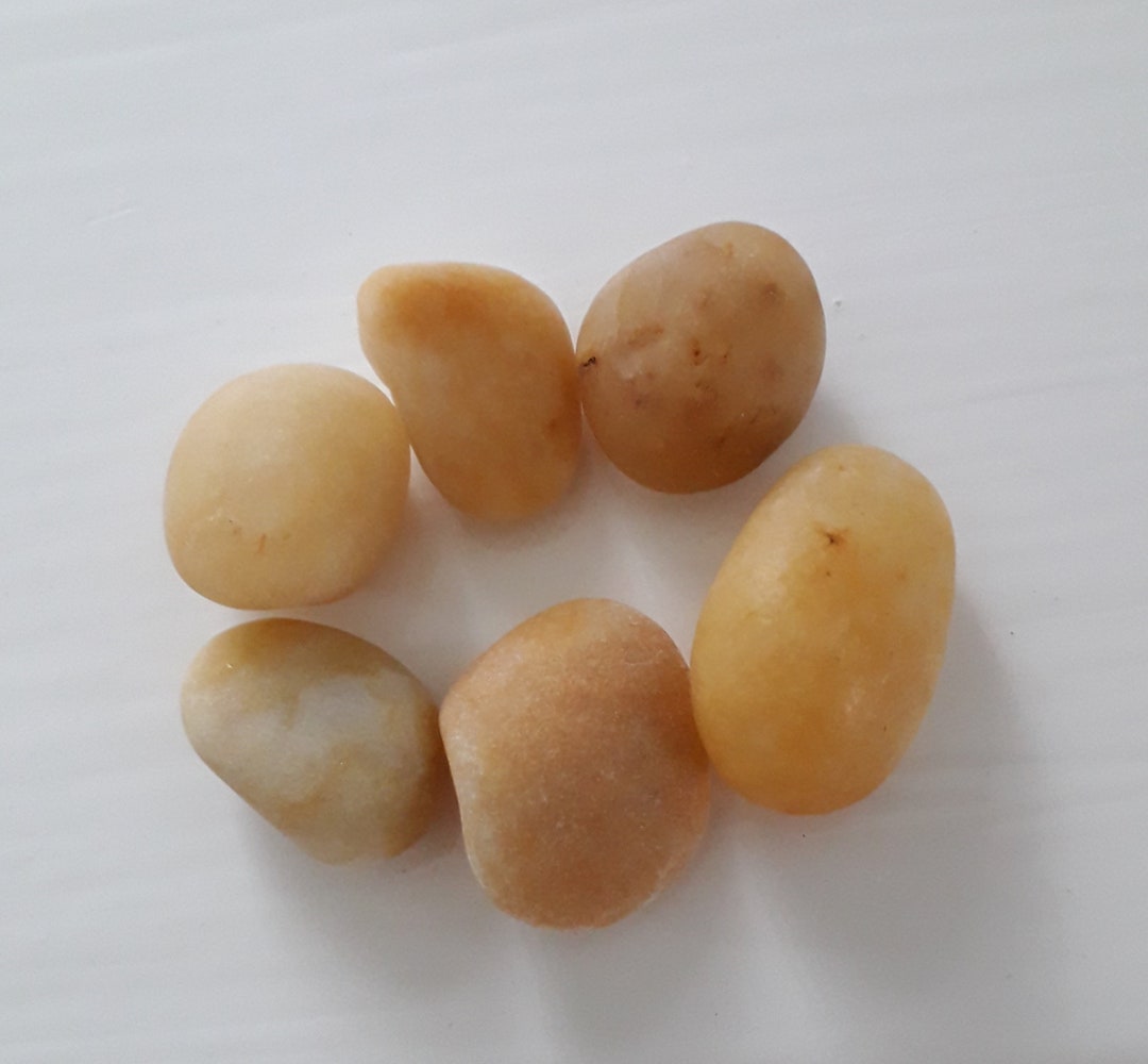 6 Yellow Beach Pebbles From Seaham, Coastal Stones for Home Decor or ...