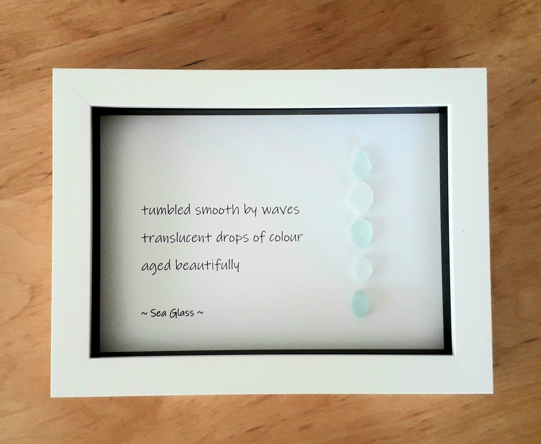 Sea Glass Modern Art With Original Haiku Poem Framed 6 X 8 Inches ...
