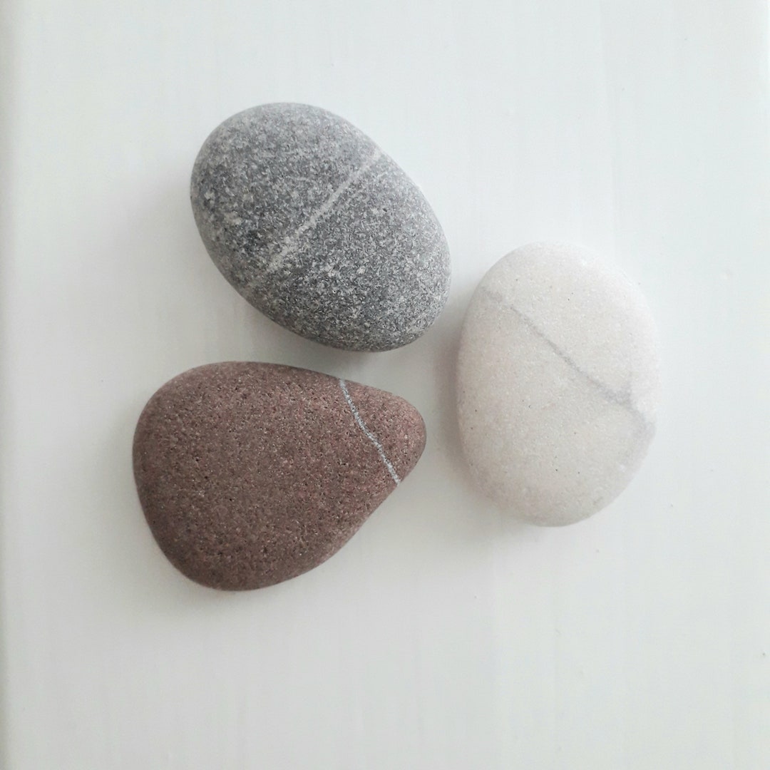 3 Unusual Striped Beach Pebbles From Seaham England Natural - Etsy