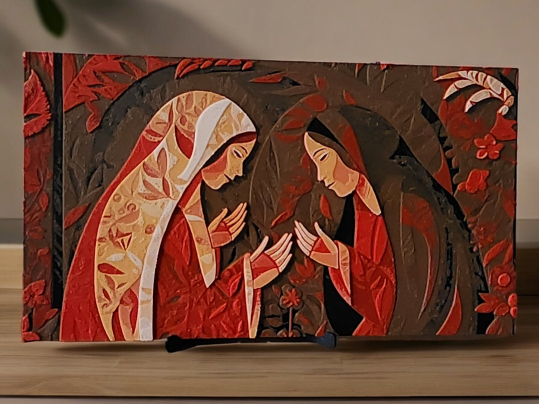 3d-printed the Visitation Picture | 8 X 4.5 Inches | Red, Brown, and ...