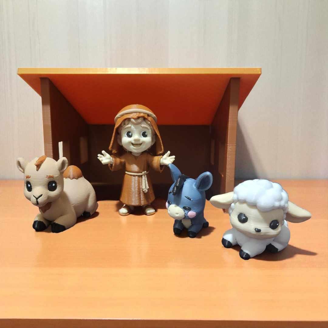STL Files Nativity Animals and Shepard - Etsy