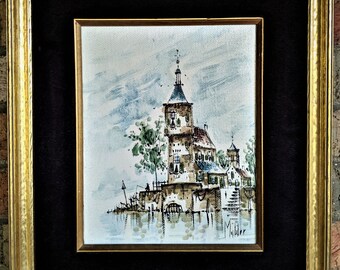 Henry John Vohs Original Watercolor Farm Scene With - Etsy