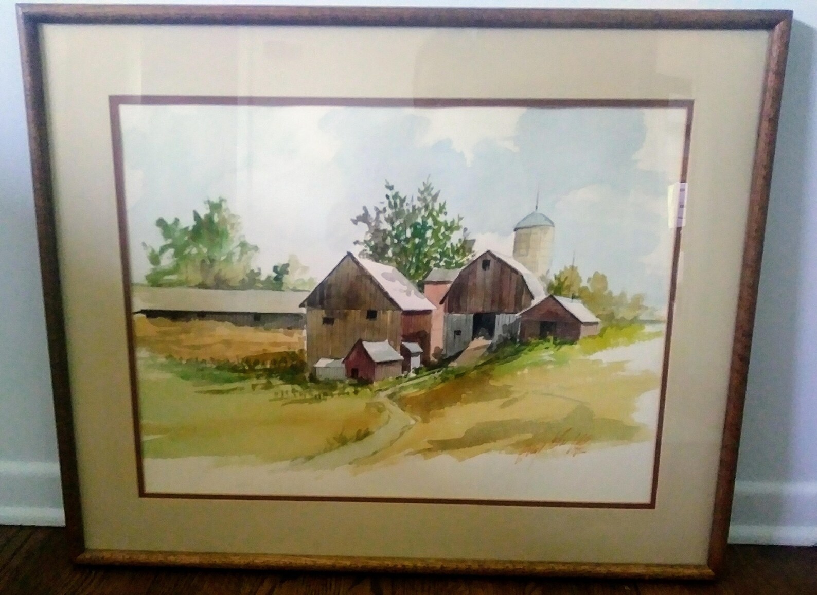 Henry John Vohs Original Watercolor Farm Scene With Certificate of ...