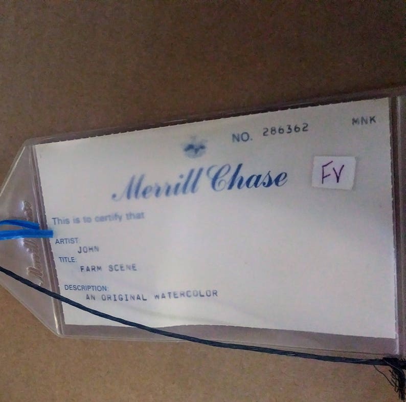 Henry John Vohs Original Watercolor Farm Scene With Certificate of ...