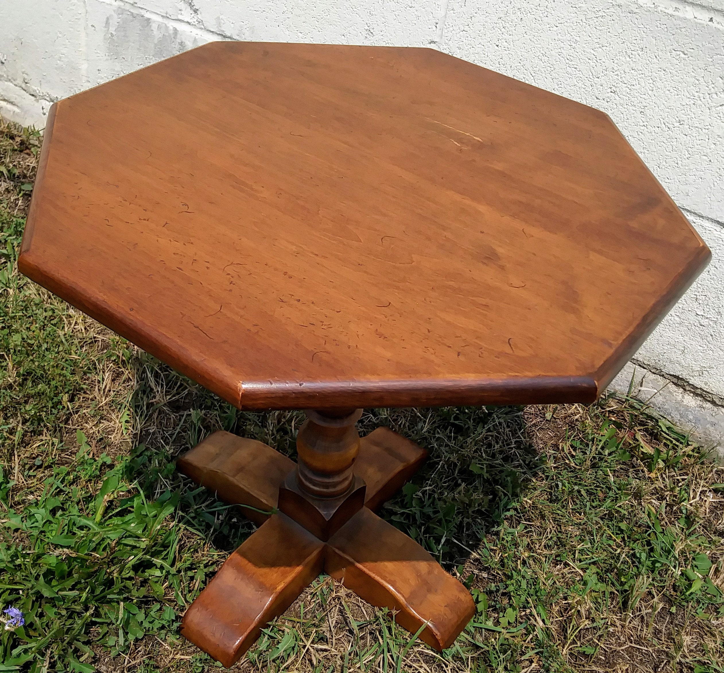Vintage Mid Century Conant Ball Pedestal Hexagonal Side End Table - Etsy