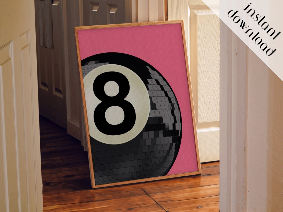 8 Ball Print, Disco Ball Print, Billiard Wall Art, Printable Poster ...