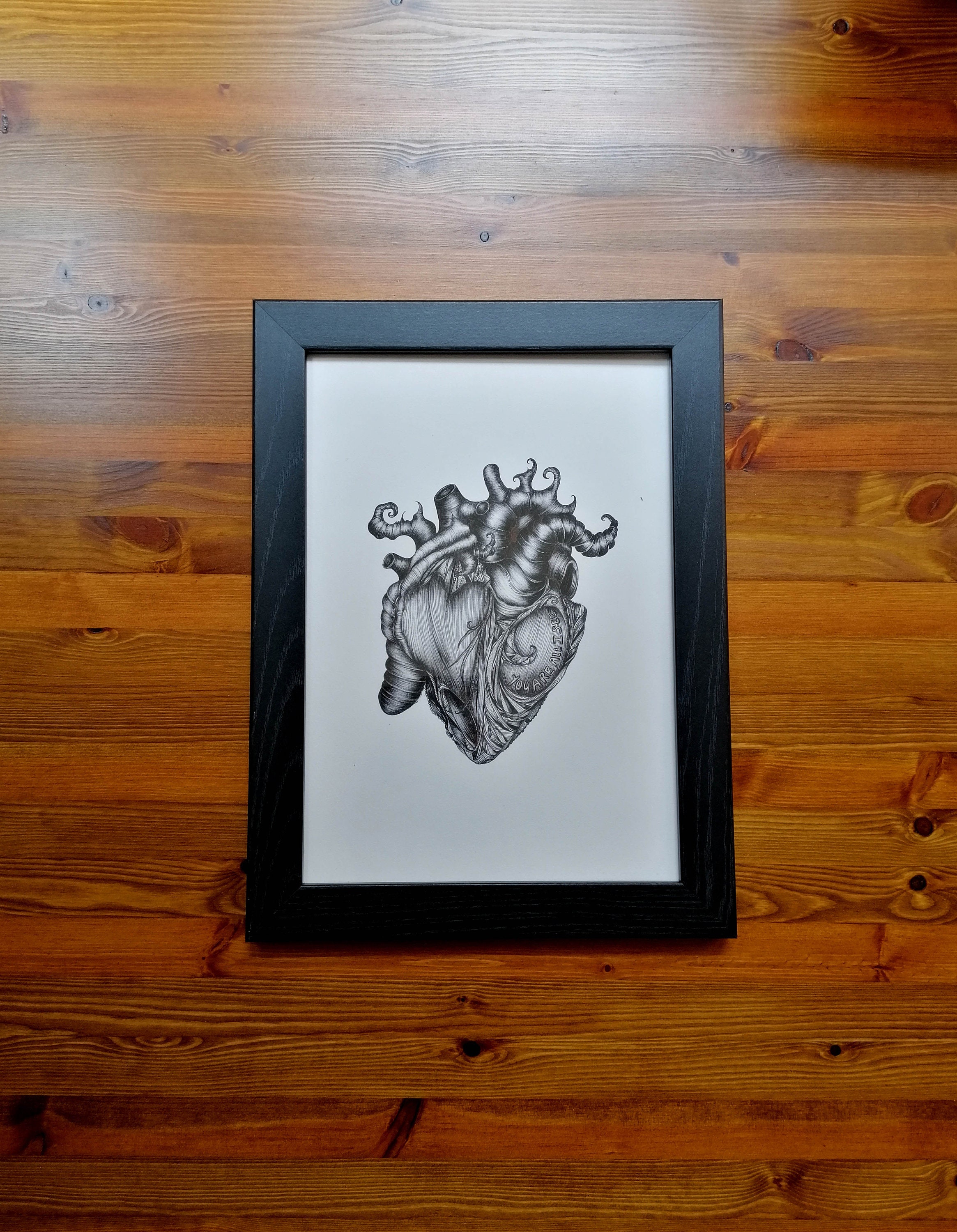 You Are All I See Black and White Heart Biro Drawing Giclee - Etsy