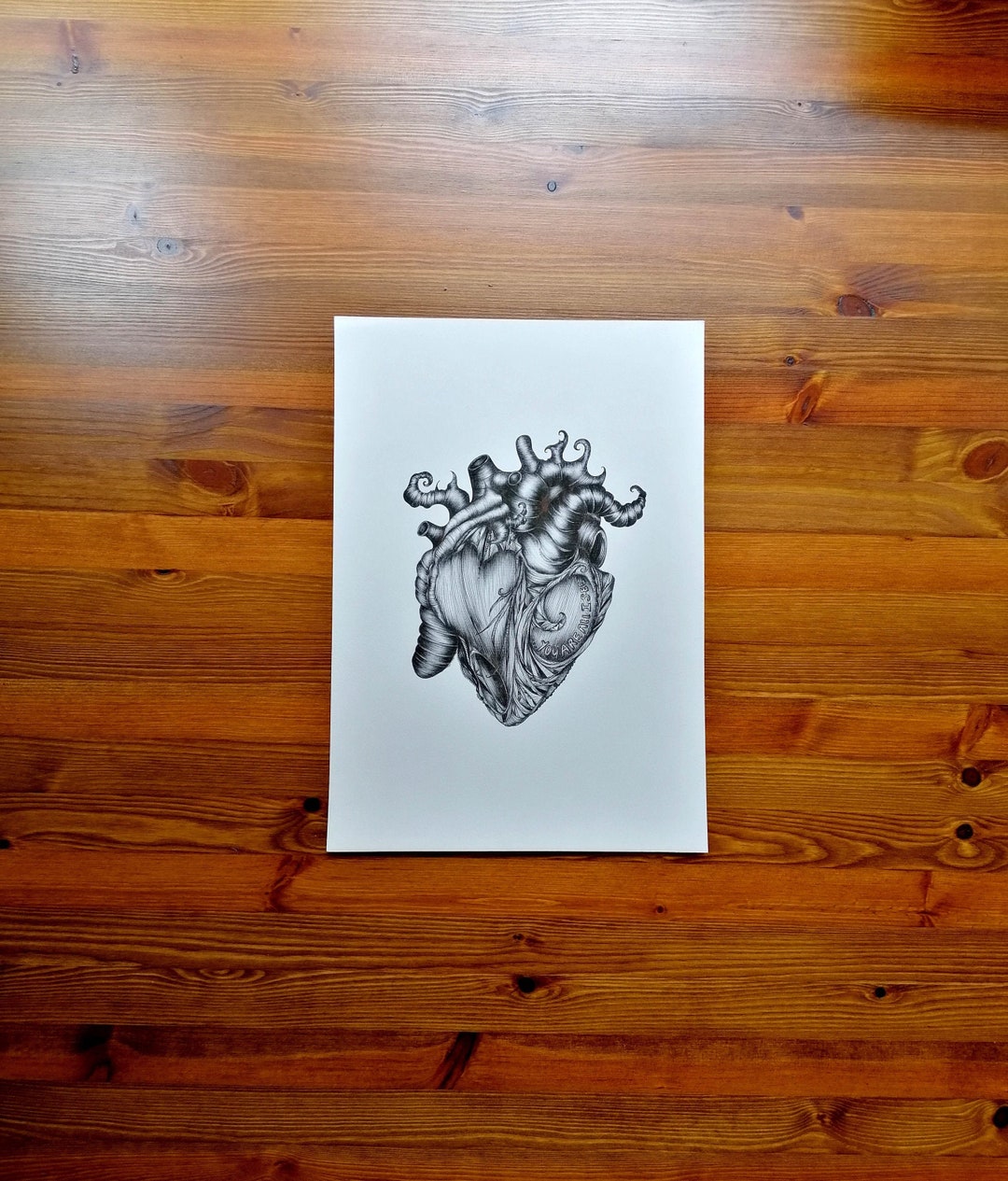 You Are All I See Black and White Heart Biro Drawing Giclee Print ...