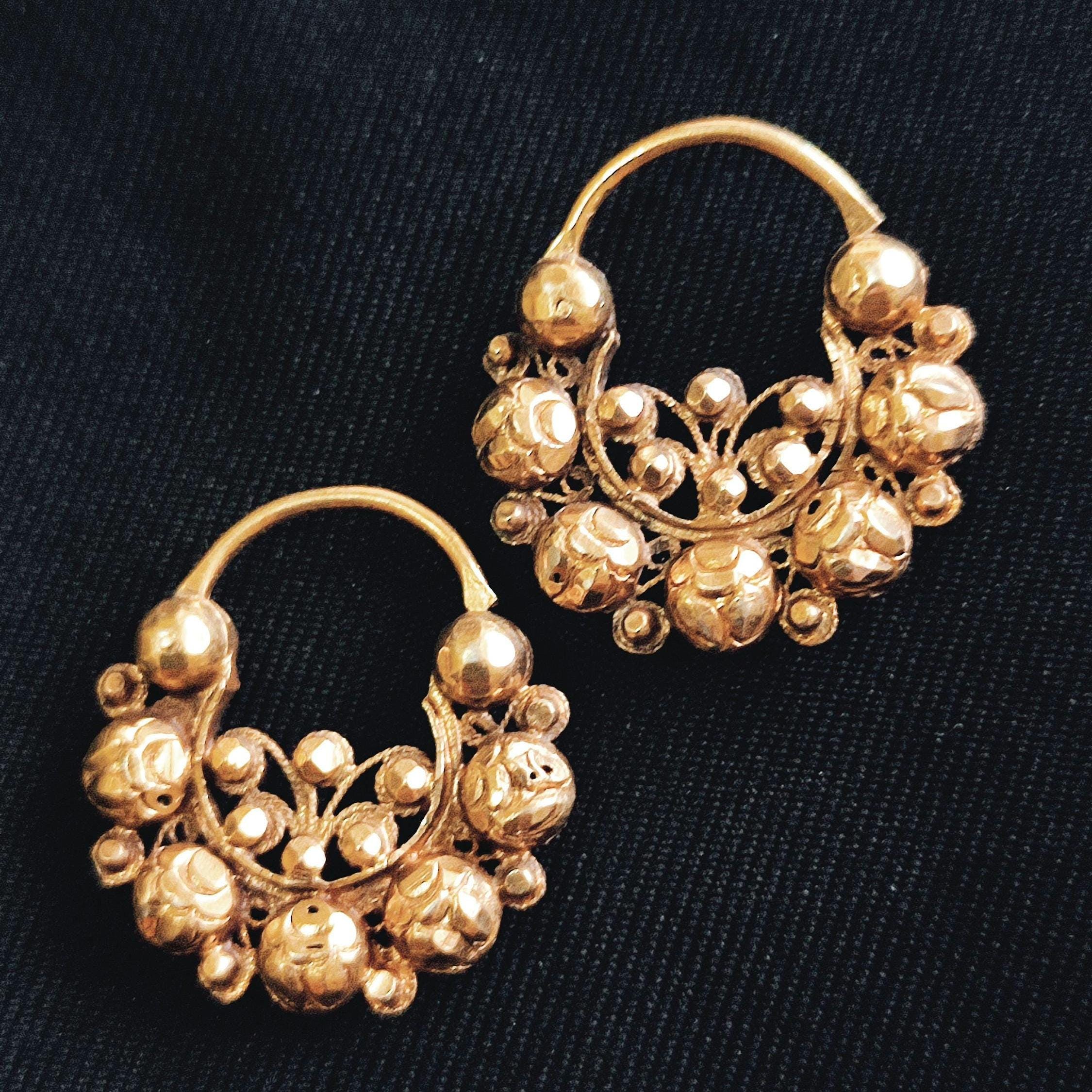 Antique Spanish Filipino Colonial Criolla Creole Gold Earrings 10karat ...