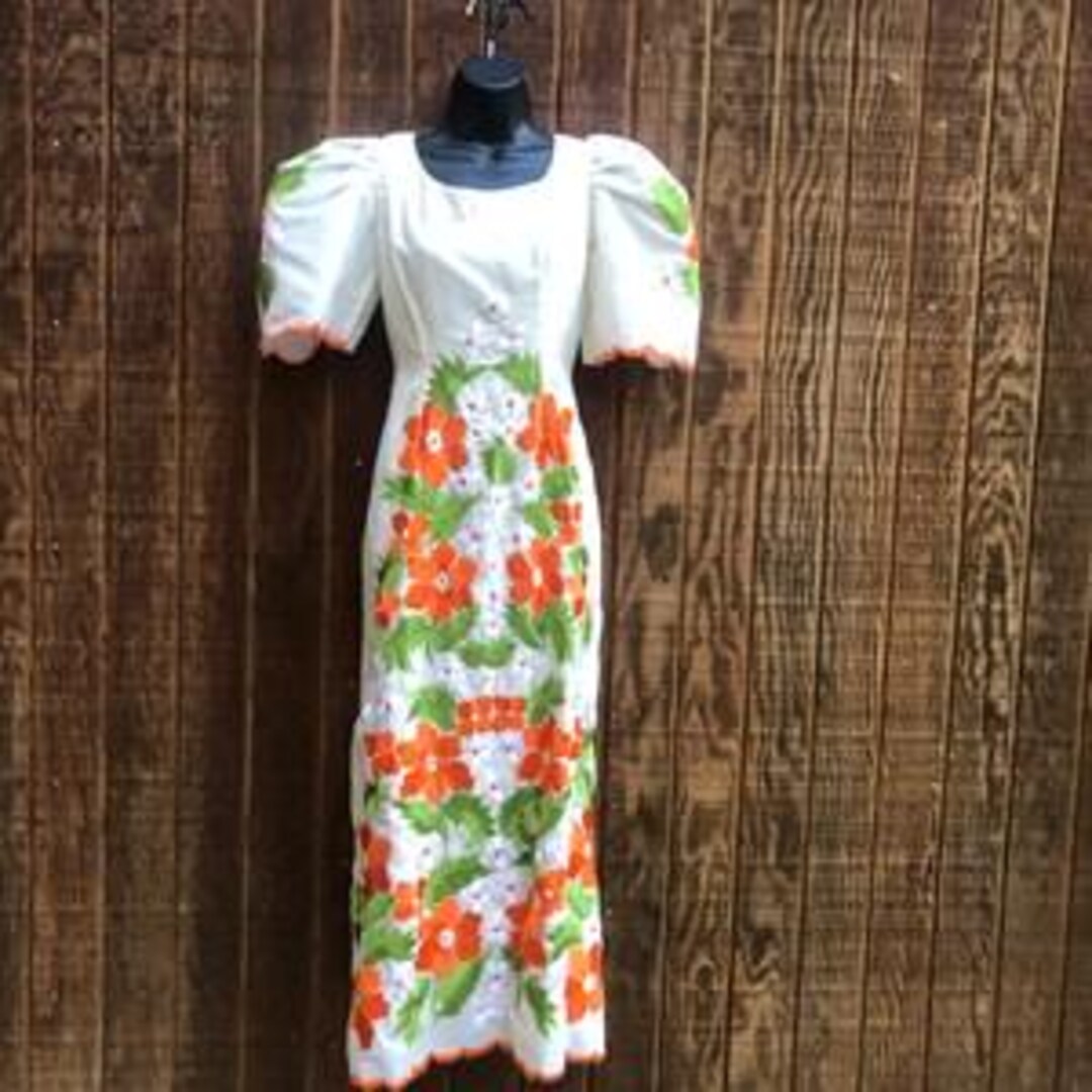 Vintage Filipiniana Embroidered Dress Very Rare Find Collectible - Etsy