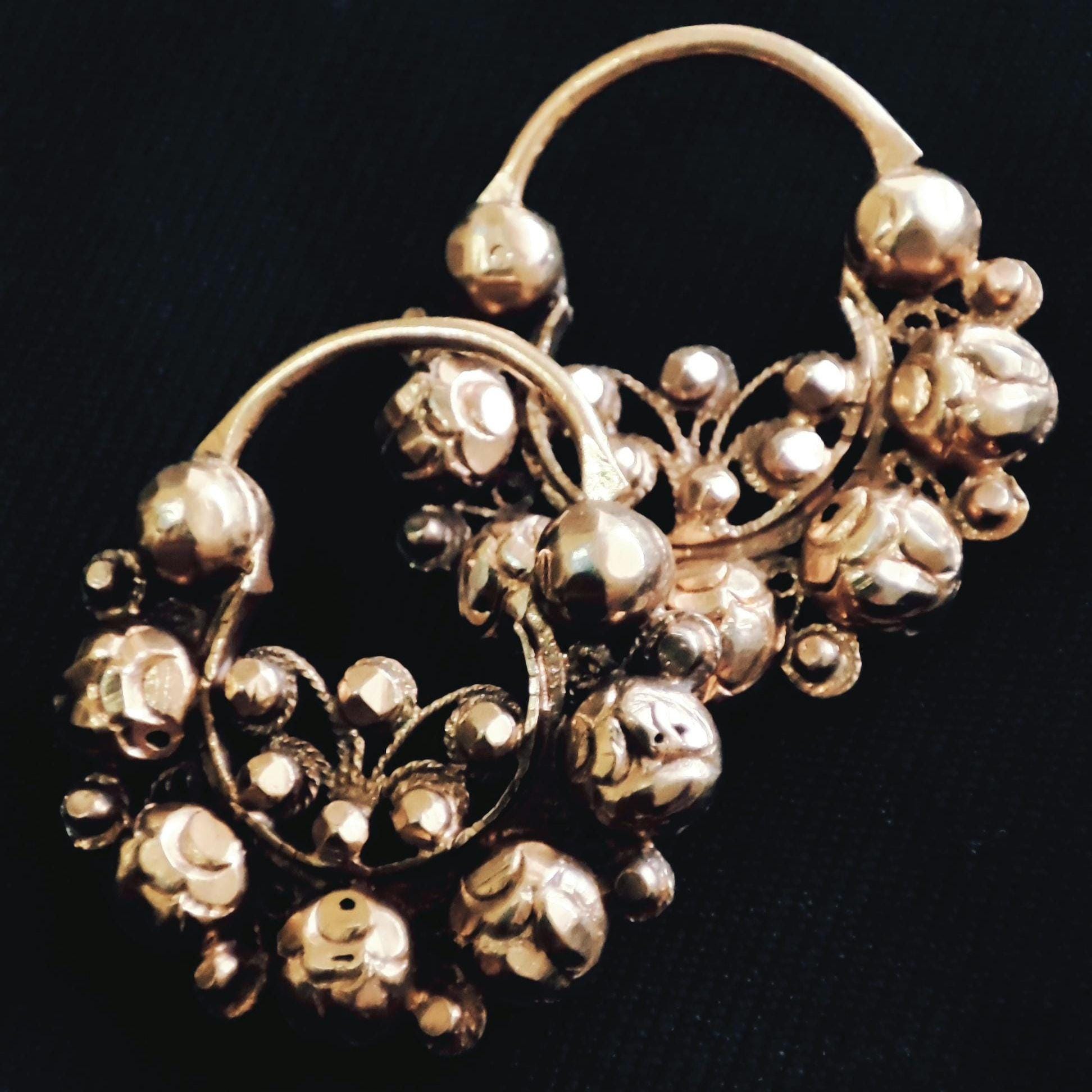 Antique Spanish Filipino Colonial Criolla Creole Gold Earrings 10karat ...