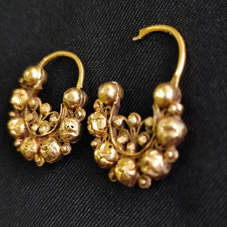 Antique Spanish Filipino Colonial Criolla Creole Gold Earrings 10karat ...