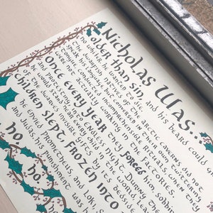 Nicholas Was.../neil Gaiman Short Story Art/celtic Calligraphy - Etsy