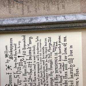 Sonnet X by William Shakespeare//handwritten in Medieval Style ...