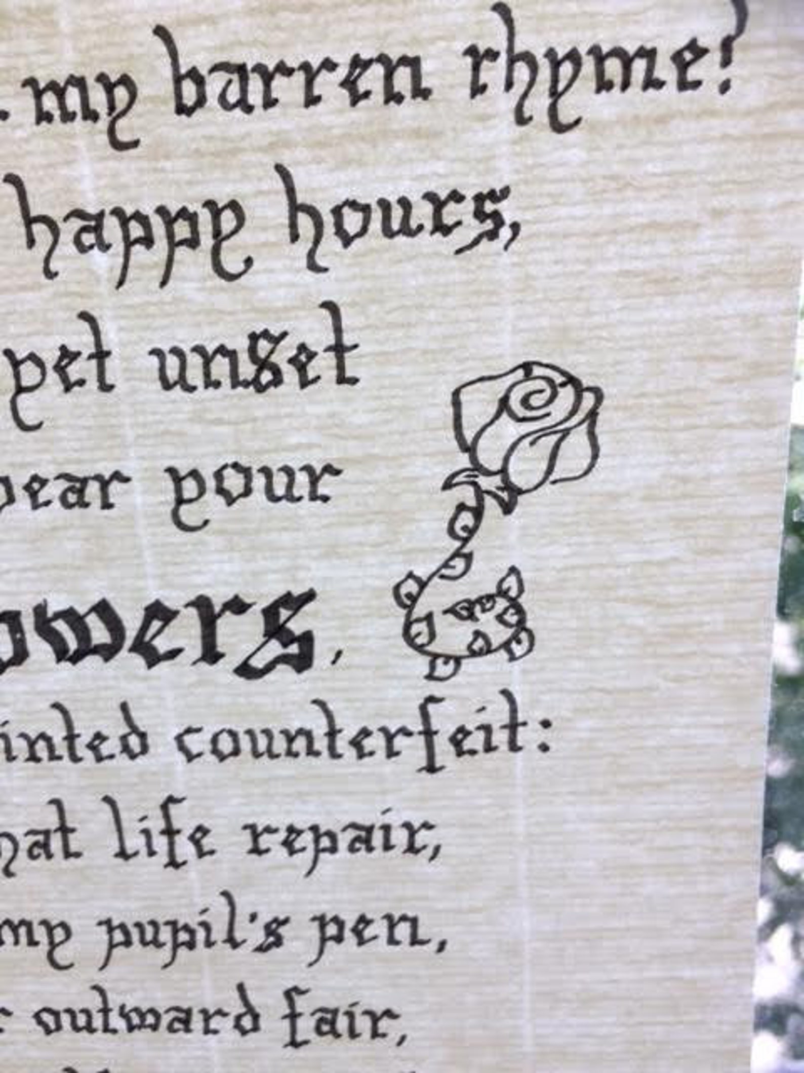 Sonnet XVI 16 by William Shakespeare//handwritten | Etsy