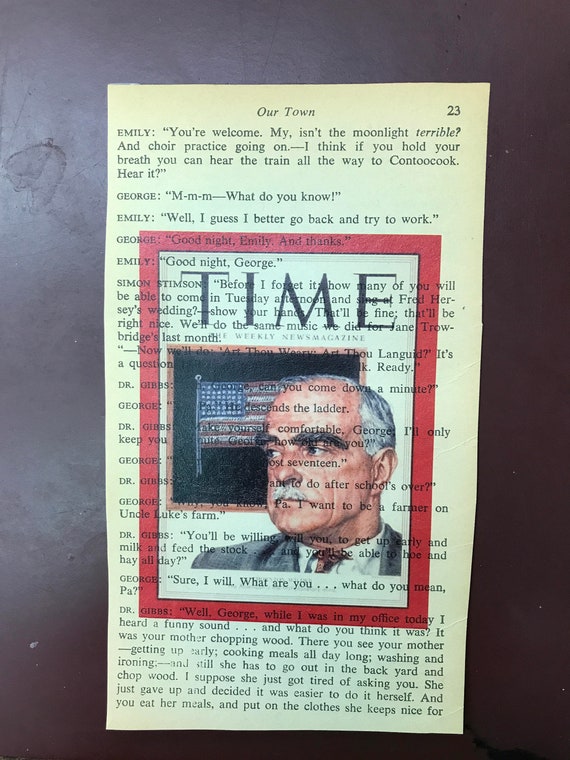Vintage Print Thornton Wilder//Time Magazine Cartoon//Upcycled | Etsy