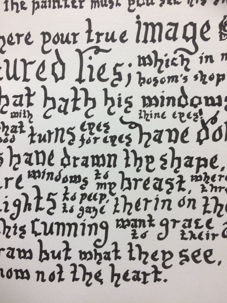 Shakespeare Sonnet 24 Handwritten - Etsy