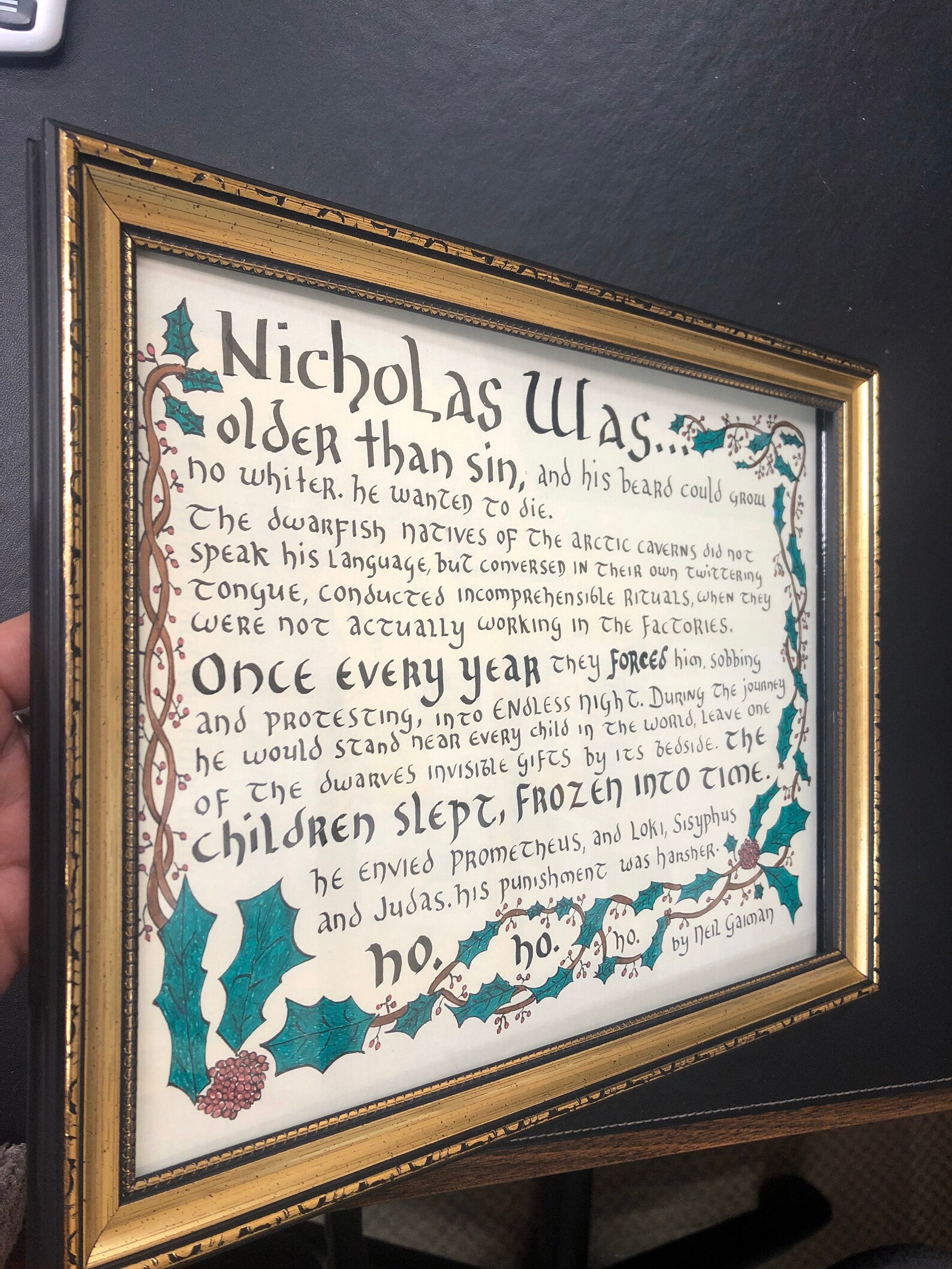 Nicholas Was.../neil Gaiman Short Story Art/celtic Calligraphy - Etsy